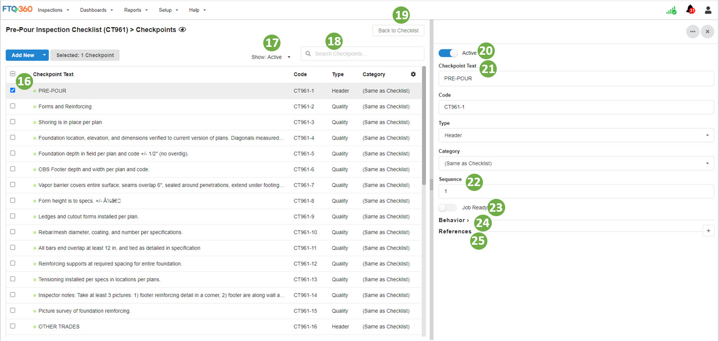 Checklist Setup – FTQ360