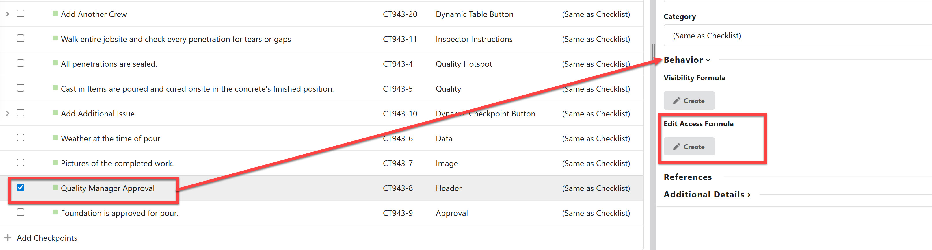 Restrict access to a checkpoint by User Type – FTQ360